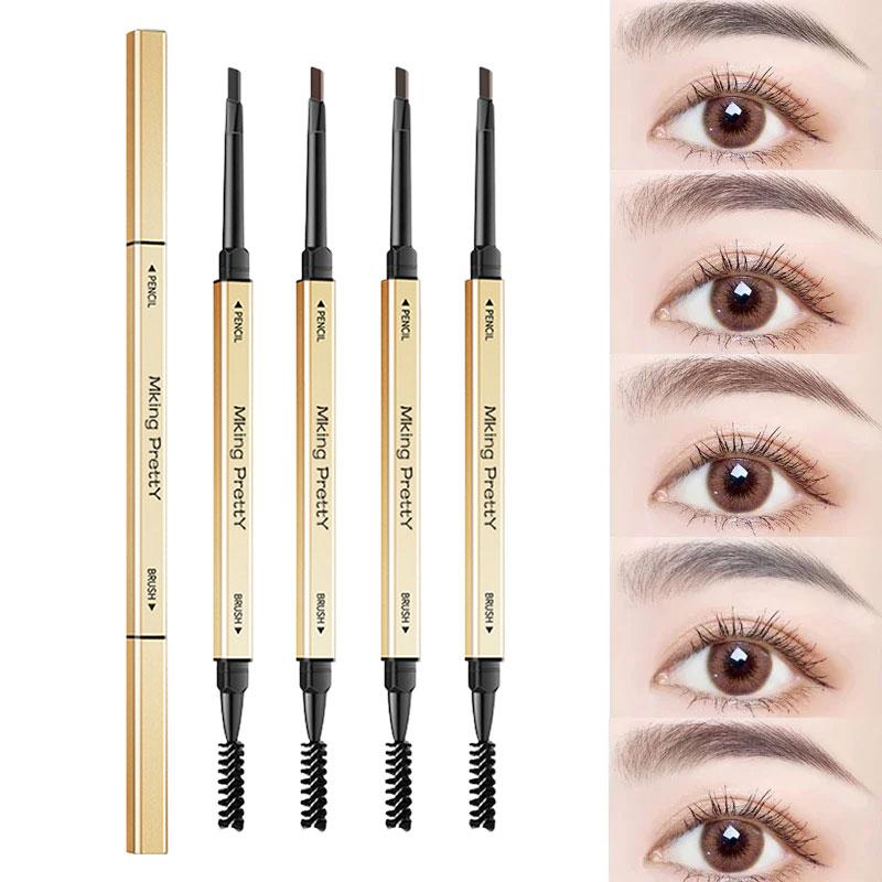 Waterproof Eyebrow Enhancer Pen with Double Head Pencil and Brush Long ...