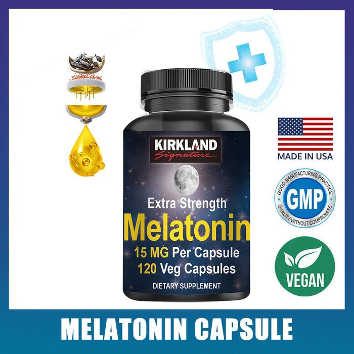 Jual KIRKLAND MELATONIN 15 MG CAPSULE NIGHTTIME SLEEP AID NATURAL SLEEP ...