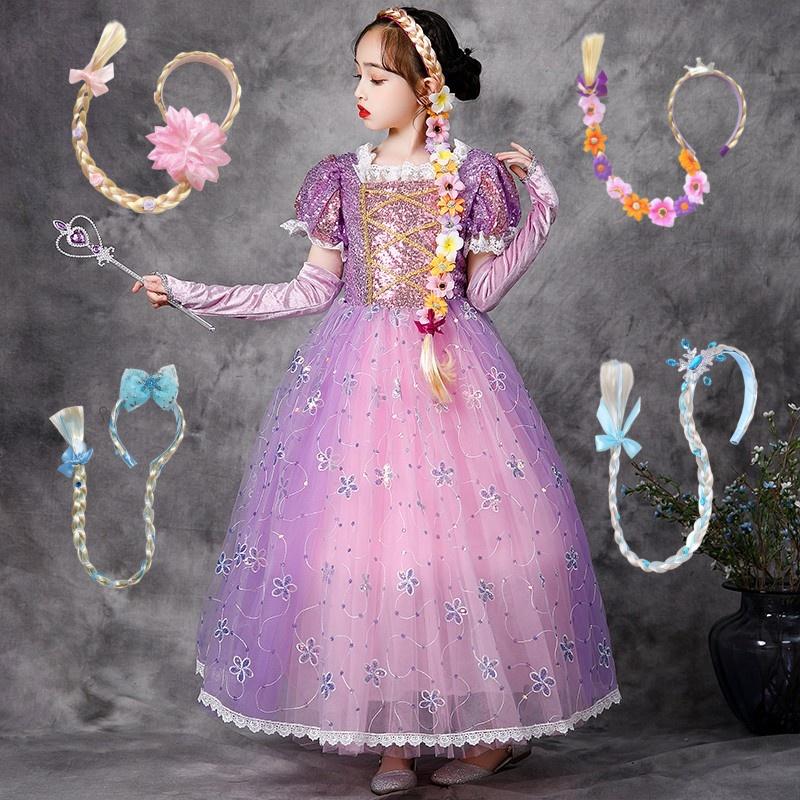 Disney Ice Cosplay Princess Crown Headband Wig Braided Hair Hoop ...