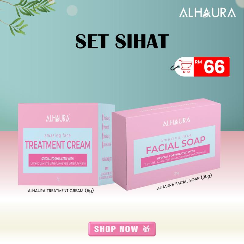 SET SIHAT ALHAURA (Krim Muka 5gram/Sabun Muka) - TikTok Shop Malaysia