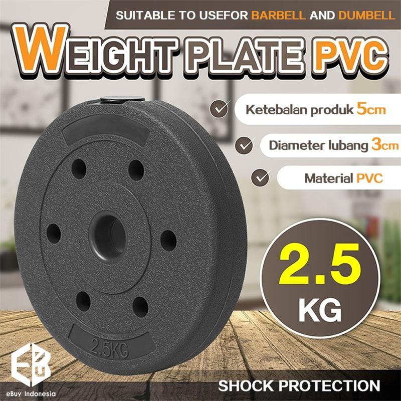 2.5KG/5KG Barbell Plate 3CM PVC Piringan Beban Plat Barbel Dumbell ...