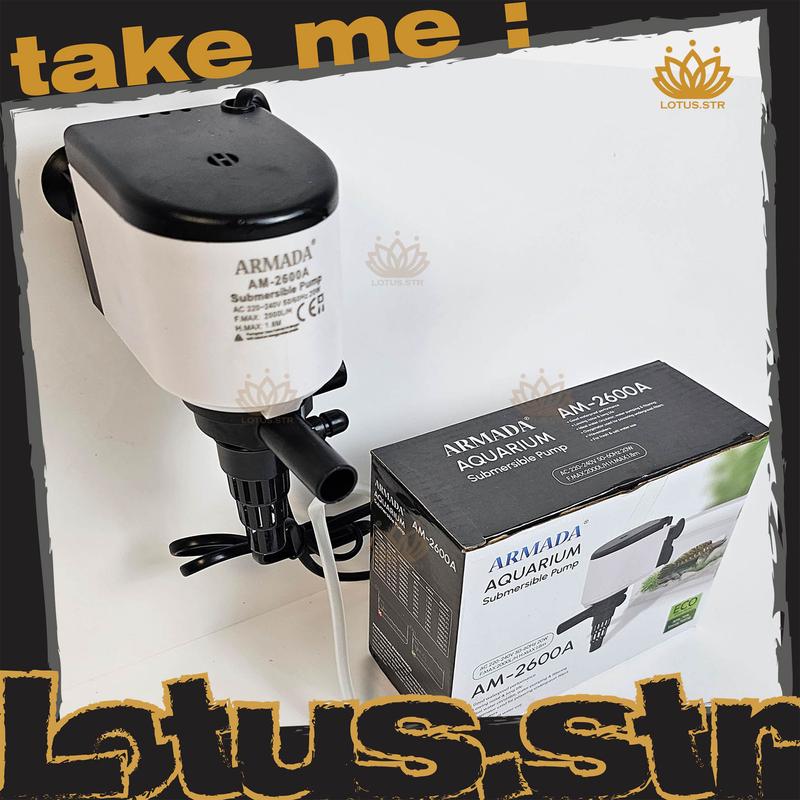 Armada Pompa Celup Aquarium AM-2600A Submersible Pump untuk Aquascape ...