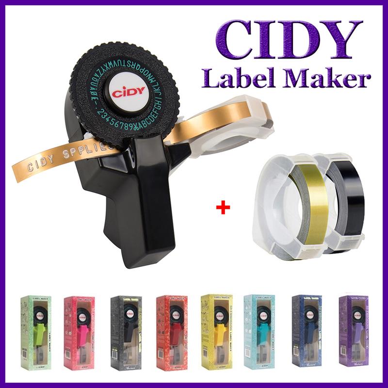 Label Maker Cidy Manual with FREE 2 TAPES (9mm x 3m) Manual Typewriter ...