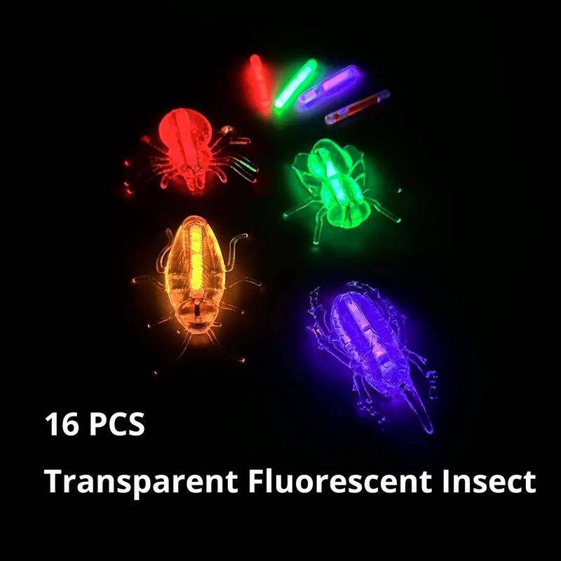 16Pcs Silicone Transparent Fluorescent Insect High Brightnes - TikTok ...