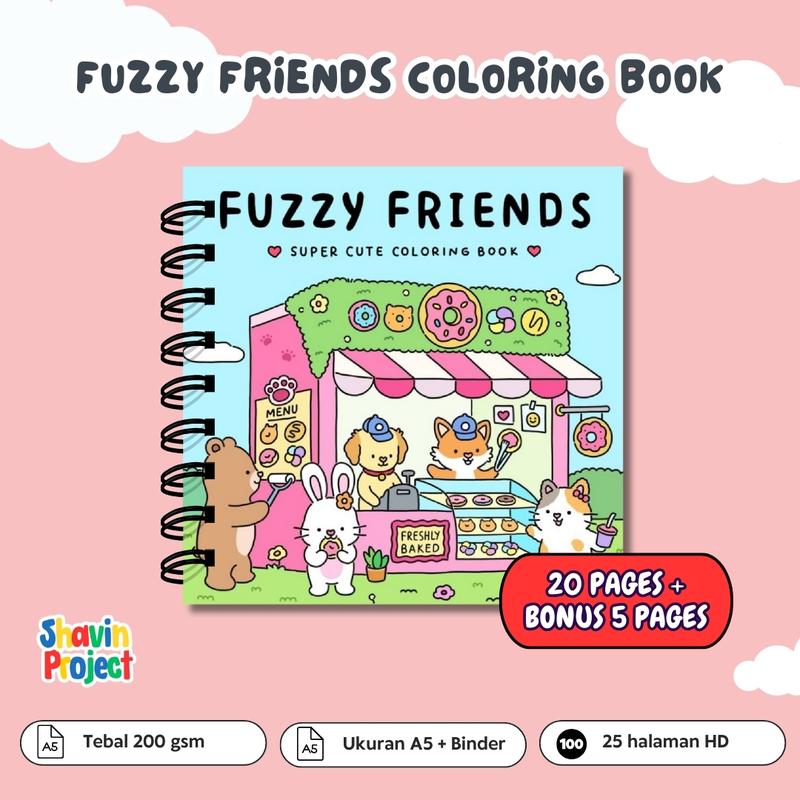 Coloring book Fuzzy Friends Cute and Comfy Coloring Pages 25 - Shop ...