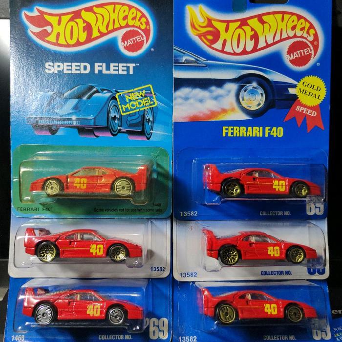 Jual Hot Wheels Gold Medal speed - Ferrari F40 - red - Vintage - velg ...