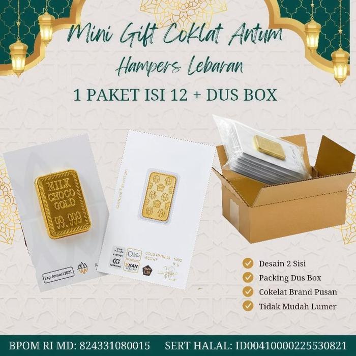 Promo 1 Box isi 12 PCS Coklat Emas Antum Chocolate Food Cokelat - 12 ...