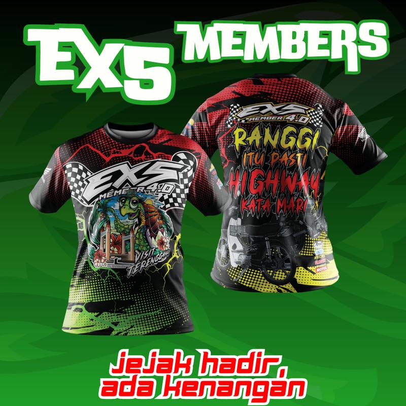 Baju Ahli EX5, Edisi Mikrofiber Kakiinkjet, Kualiti Premium, - TikTok Shop Malaysia