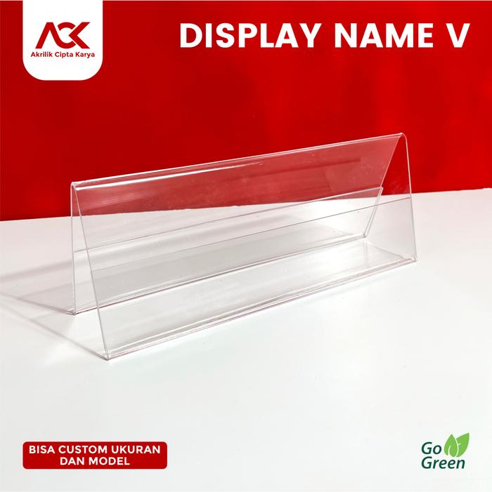 Jual Papan Nama Akrilik Meja Display Custom Model V - 30x8cm - Kota ...