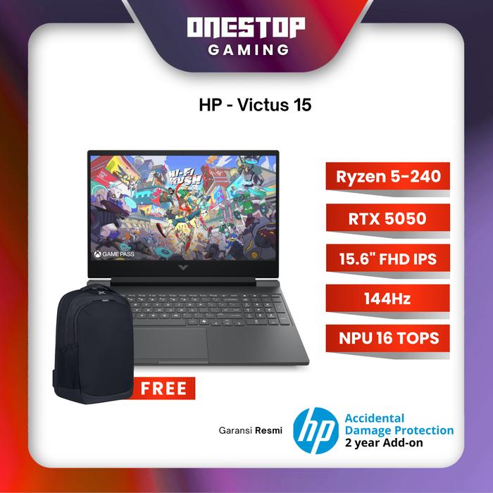 Promo HP Victus 15 Ryzen 5-240 RTX 5050 16GB RAM 512GB SSD 15.6" FHD ...