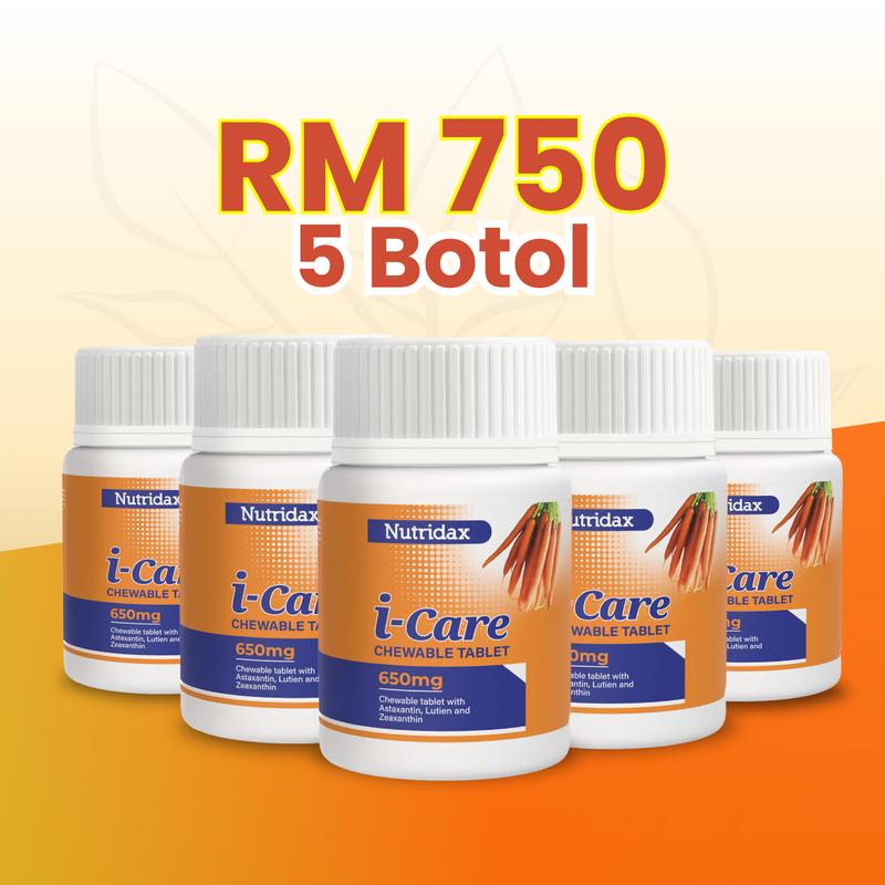 5 Botol Nutridax I-Care Tablet Kunyahan untuk Penjagaan Mata - TikTok ...