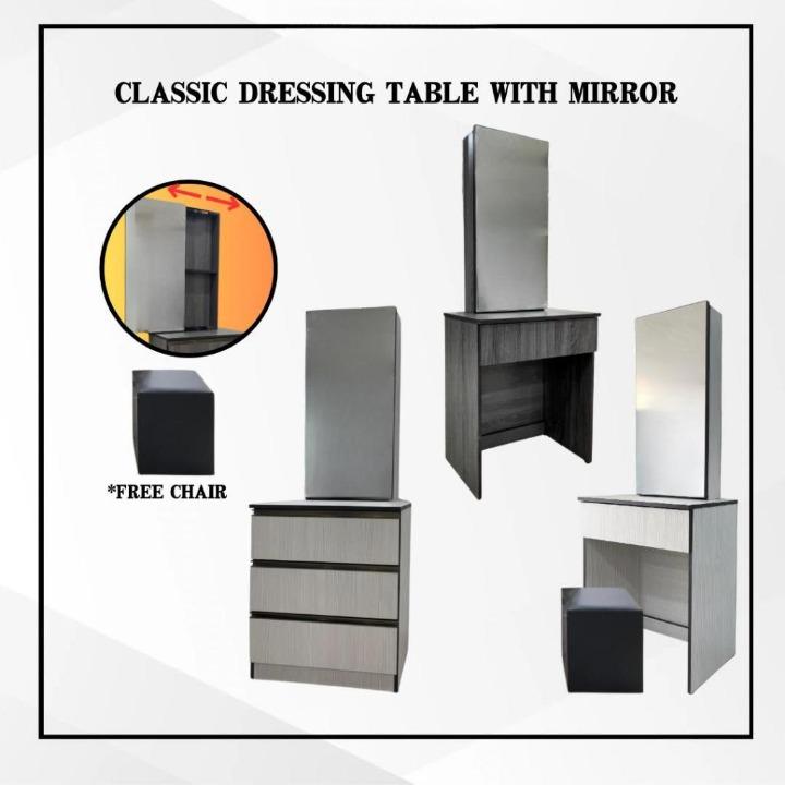 GGR Furniture Dressing Table With Mirror And Stoll In 2 Colour - TikTok Shop Singapore