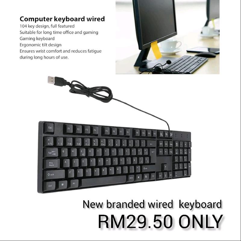 USB wired keyboard ~New~ plug and play branded keyboard - TikTok Shop ...