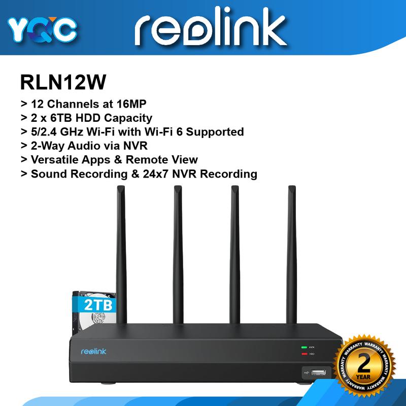 Reolink RLN12W 4K 12CH WiFi NVR with Wi-Fi 6 and 2.4/5 GHz Dual-Band ...