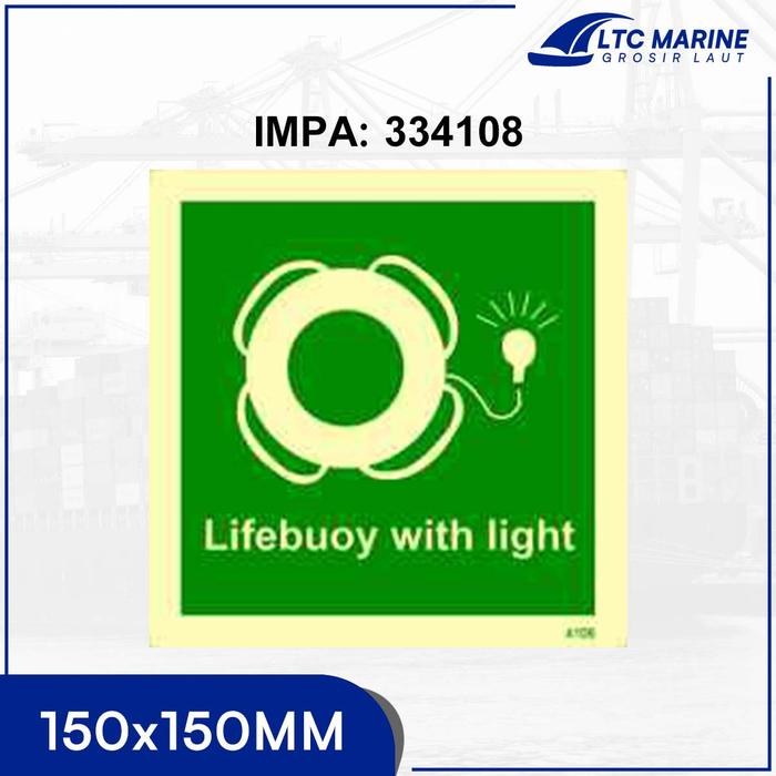 Jual IMPA 334108 IMO Symbol - Lifebuoy With Light 150x150MM Glow in the ...