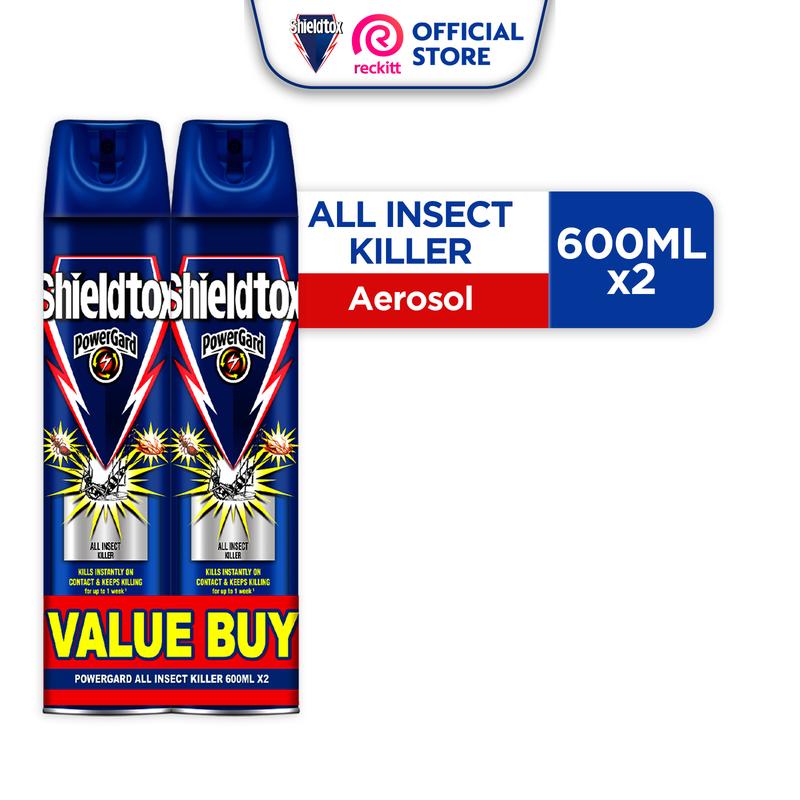Shieldtox Odourless All Insect Killer PowerGard Spray 600ml Twin ...