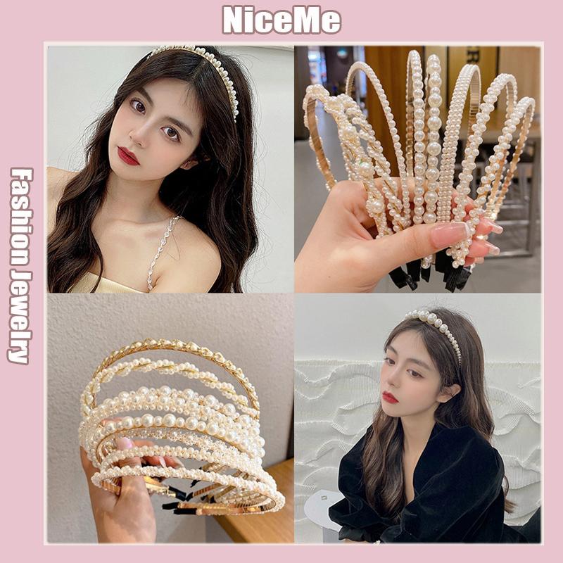 [READY STOCK] Pearl Braided Headband Korean Elegant Temperament ...