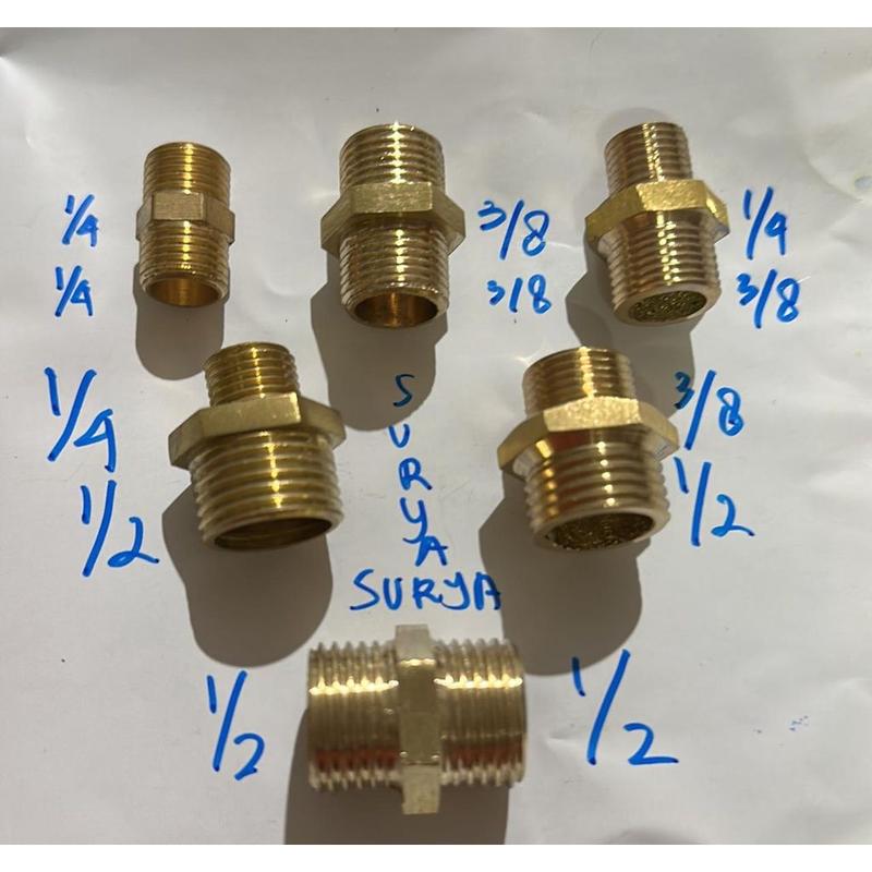 DOUBLE NEPEL KUNINGAN 1/4" x 1/2" x 3/8" DOUBLE NEPEL 1/2" x - Shop ...