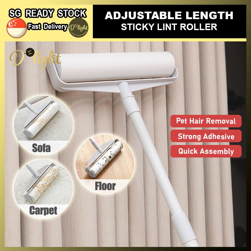 Adjustable Length Sticky Lint Roller Mop Dust Pet Hair Stick - TikTok ...
