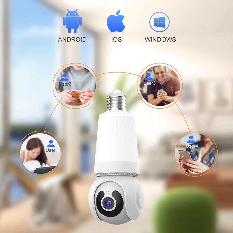 Shake head lighting cameraBulb PTZ Wifi 1080P Full Color Night - TikTok ...