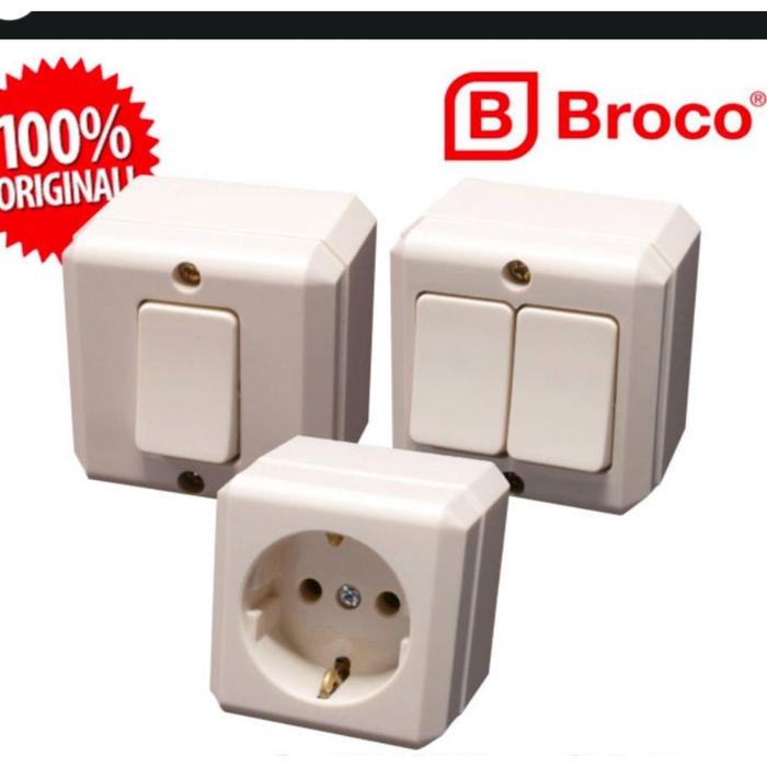 Jual Broco OB Outbow Saklar Tempel Engkel Tunggal Ganda Dan stop kontak ...