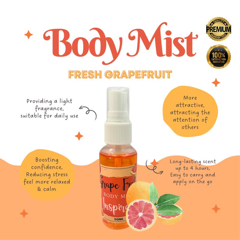Perfumed Body Mist GrapeFruit Flavor Woman Frangrance Mist Bau - TikTok ...