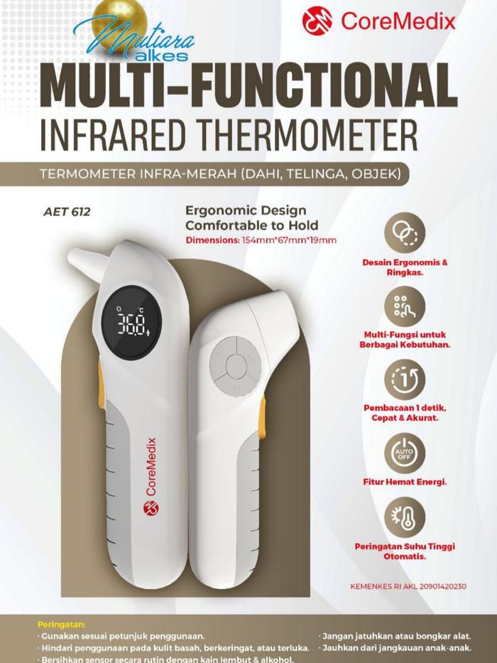 Jual Termometer Tembak Laser - Infrared Thermometer COREMEDIX AET 612 ...
