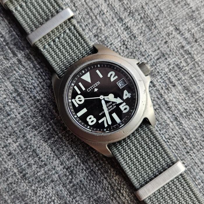Jual Citizen Promaster Ray Mears 7878 Eco-Drive Titanium Used 36 mm ...