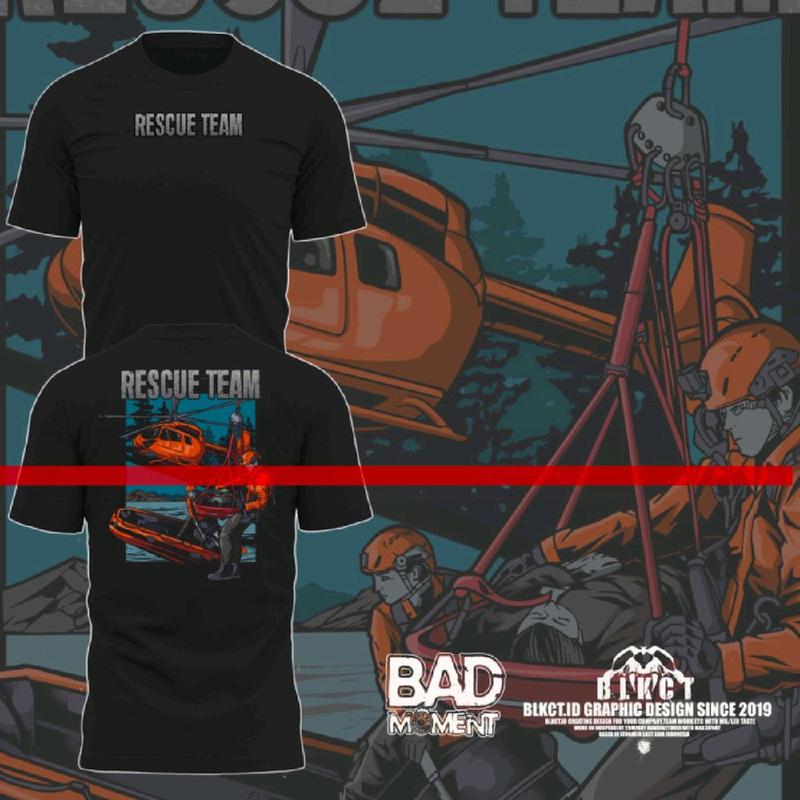 Kaos Tactical Rescue Team Badmoment Blkct T-shirt Basarnas Timsar ...