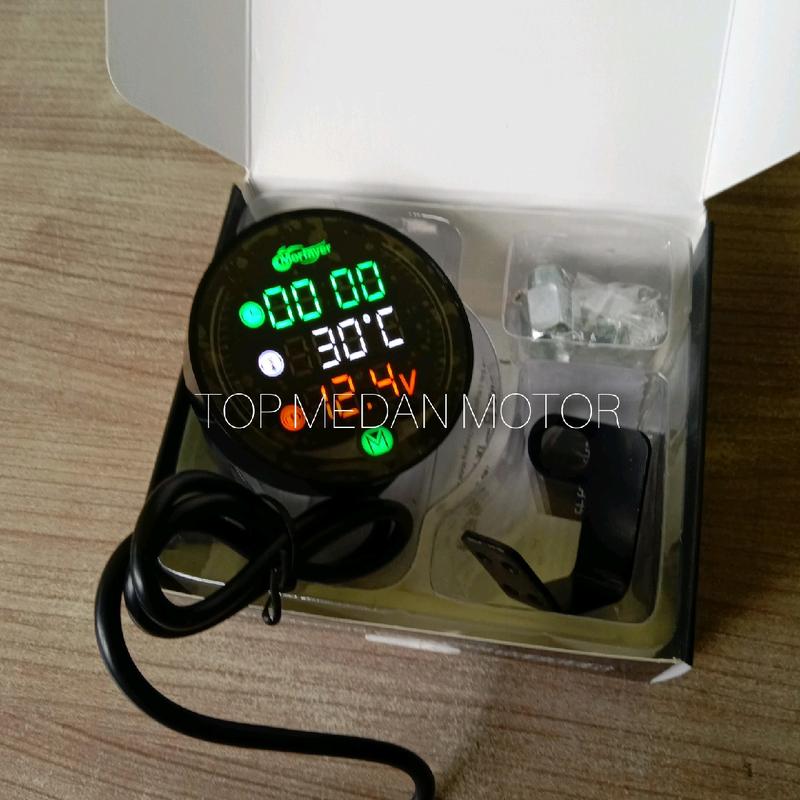 VOLTMETER DIGITAL 3 IN 1 BULAT PLUS BRAKET - Shop | Tokopedia