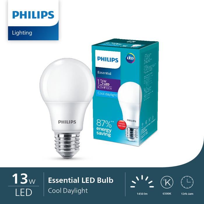Promo Lampu Philips Essential LED Bulb Bohlam 13W E27 6500K Putih ...