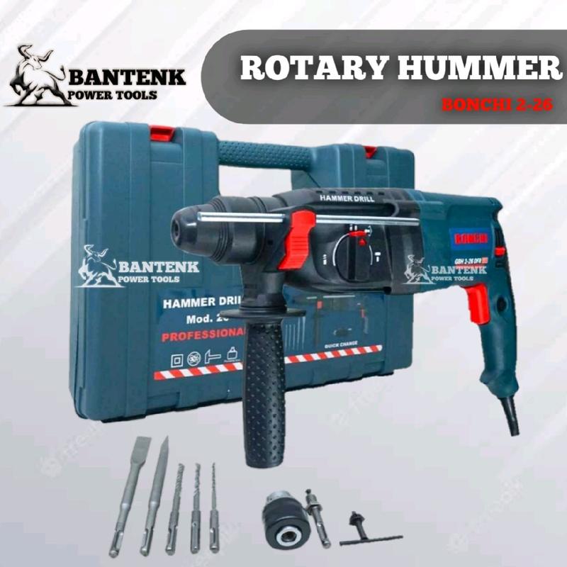 MESIN BOR BOBOK TEMBOK BETON ROTARY HUMMER BONCHI 2-26 LENGKAP ...