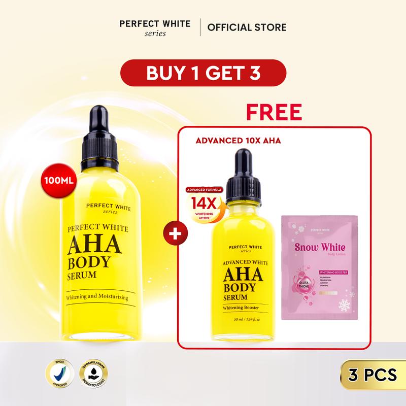 [AFF] [3pcs] PERFECT WHITE [100ml] AHA Body Serum + Advanced 10X AHA ...