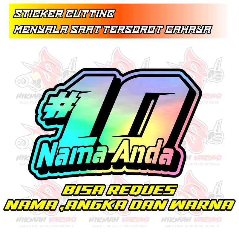 cutting sticker stiker custom request ANGKA START nama (BUKAN PRINT ...