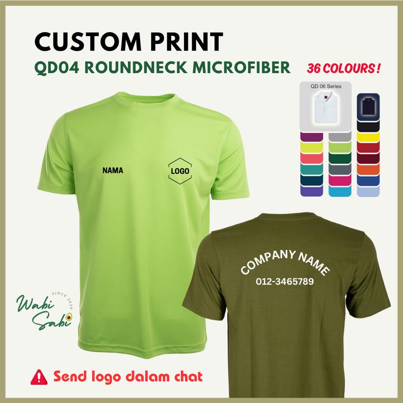 Customize PRINTING Microfiber T-shirt QD04 Quick Dry Kain Jersey ...
