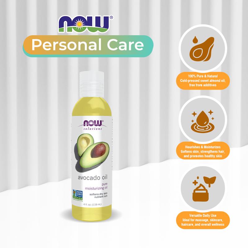 NOW Solutions, Avocado Oil, 100% Pure Moisturizing Oil, Nutrient Rich ...