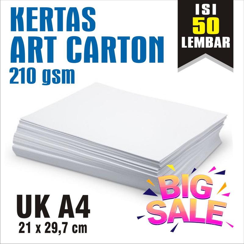 Art Karton 210 gsm A4 isi 50 lbr / Kertas Carton Paper Gloss - Shop ...