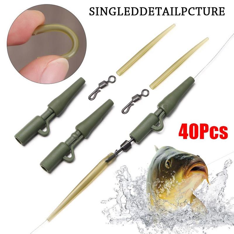 40Pcs/lot New Tail Rubber Cone Safety Lead Clips Fishing Accessories ...