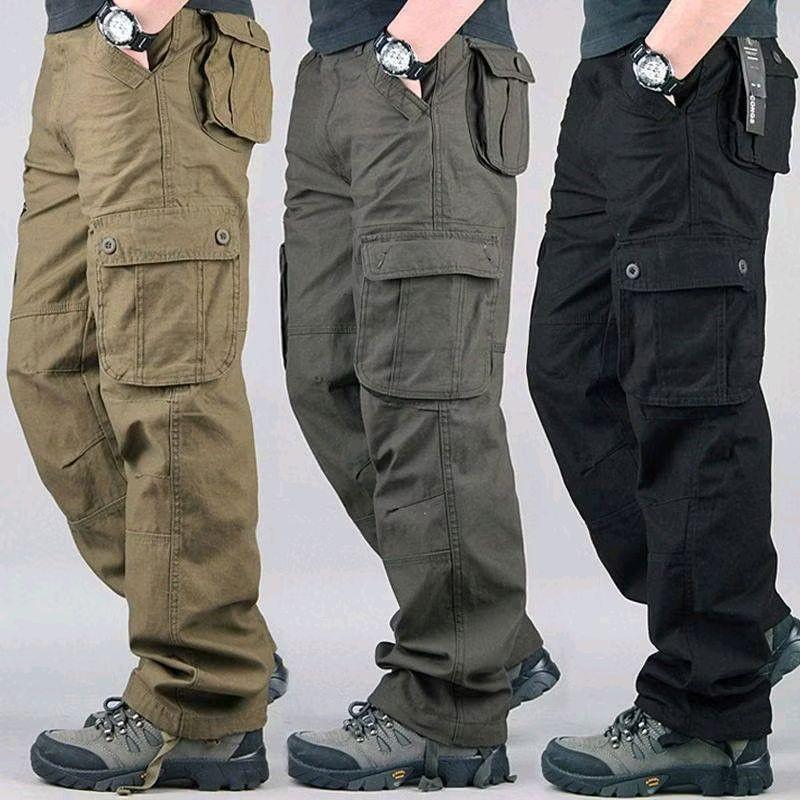 Cargo 6 Pants Men Cutting Straight-cut[28-40] Seluar Kerja Lelaki ...