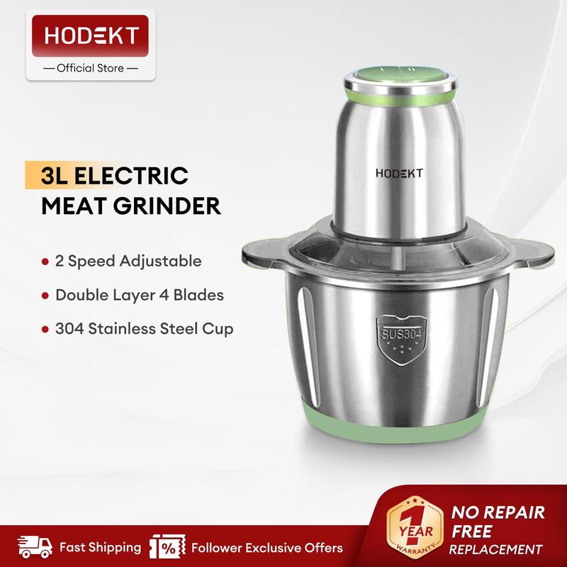 Hodekt 2L/3L Stainless Steel Meat Grinder, Home Cooking Machine ...