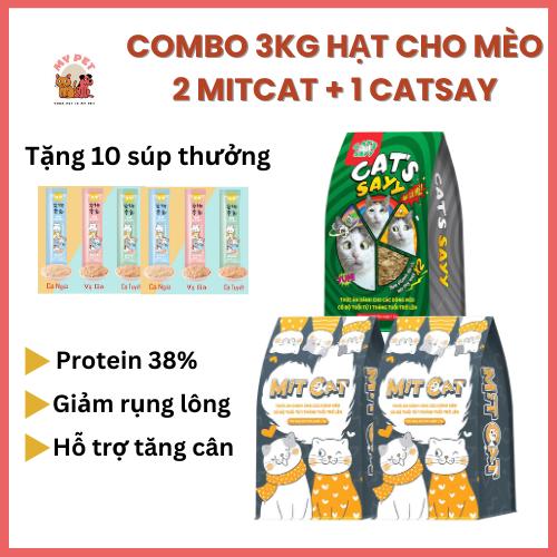 Combo 3Kg Hạt (2Kg MITCAT + 1Kg CATSAY) Hỗ trợ trợ tăng cân kết ...