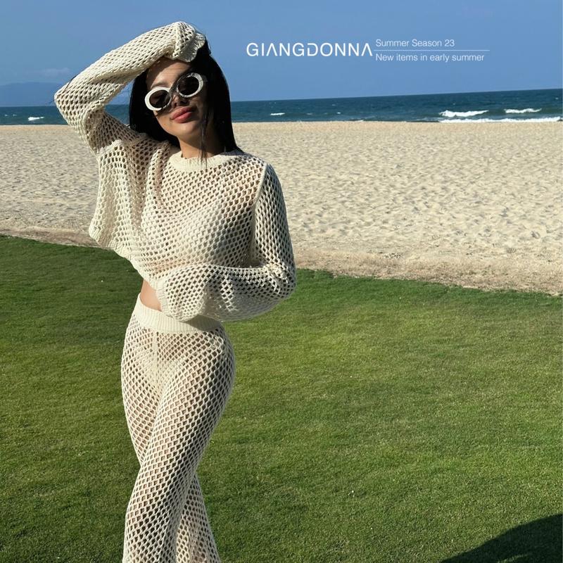 GIANG DONNA - Quần chất thun len phối lỗ dáng dài (không kèm - TikTok ...