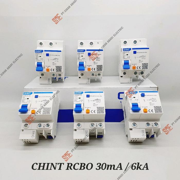 Jual RCBO RCCB ELCB Chint 1P+N 30mA 6kA / NXBLE-63 / 6A 10A 16A 20A 25A ...