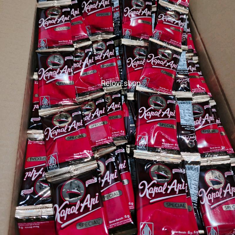 KAPAL API MINI TANPA GULA(6.g) 1 renceng 10 sachet Coffee(tanpa gula ...