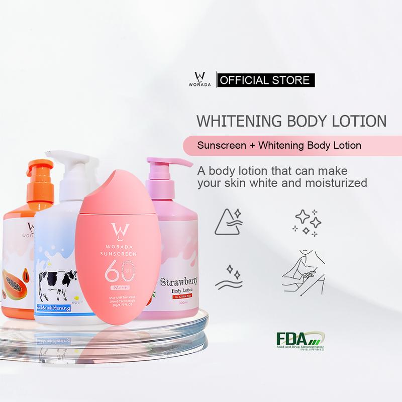 [FDA Approved] WORADA Whitening Lotion And SPF60++ Sunscree - TikTok ...