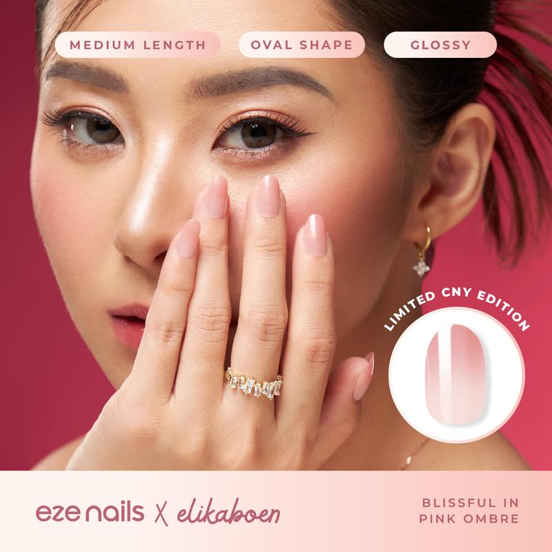Eze Nails - Blissful In Pink Ombre Spot On Manicure (Kuku Palsu - Shop | Tokopedia