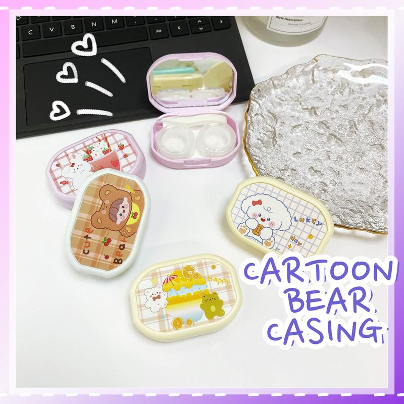 (1 PCS) Portable Cartoon Bear Contact Lens Casing With Mirro - TikTok ...