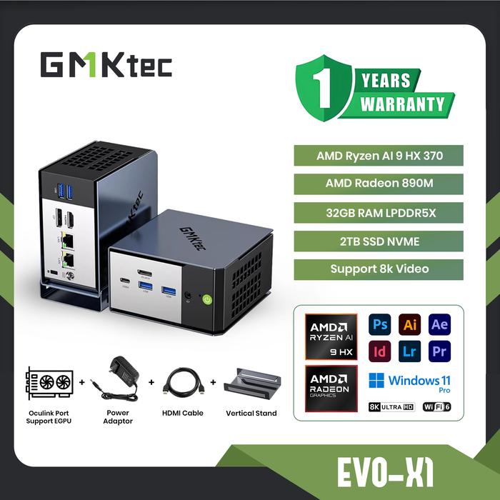 Promo Mini PC Gaming Gmktec EVO-X1 Ryzen AI 9 HX-370 RAM 32GB LPDDR5X ...