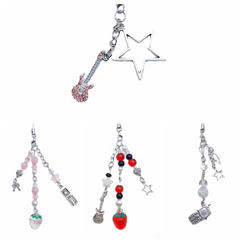Fashion Ornament Phone Chain Y2K Girl Phone Charms Strap Keychain ...