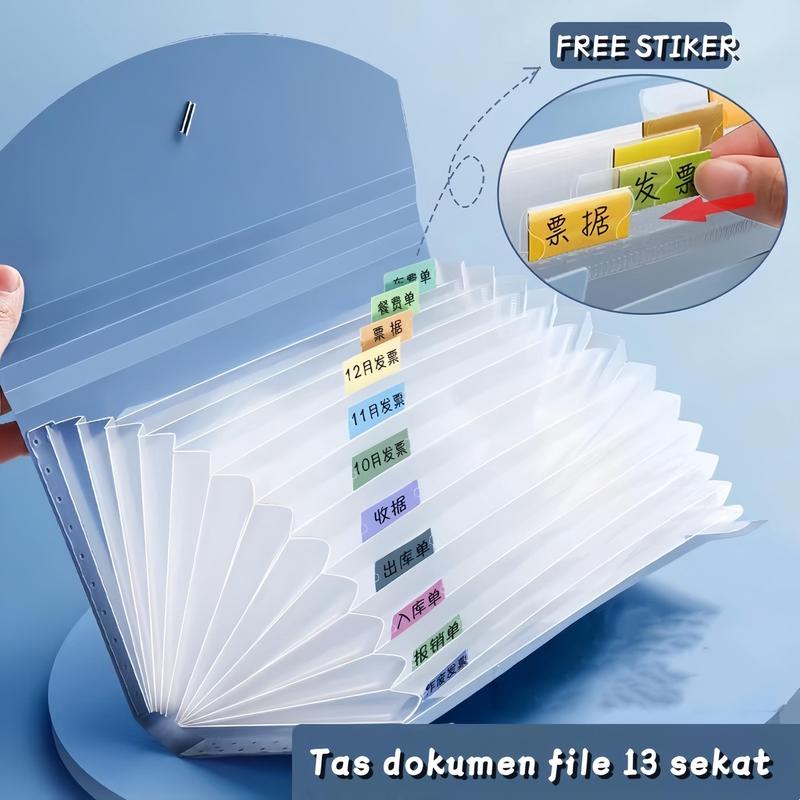 Tempat Penyimpanan File 13 kotak Organizer Bag Multi-layer Organizer ...